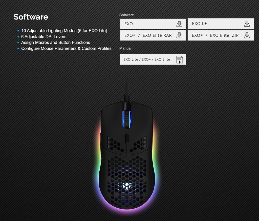 Tecware Exo L Plus RGB Gaming Mouse - (Black/White) | Shopee Malaysia