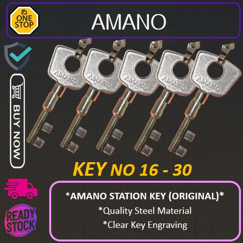 AMANO Station Keys No 16 - No 30 Guard Tour Key AMANO Guard Tour ...