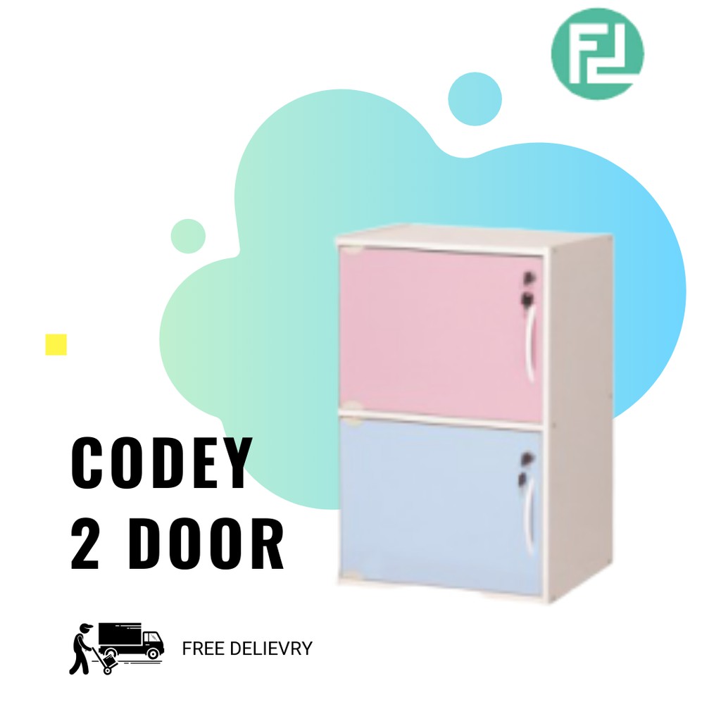 CODEY 2 DOOR Storage Box with Lock/ Rak berkunci / Filling cabinet ...