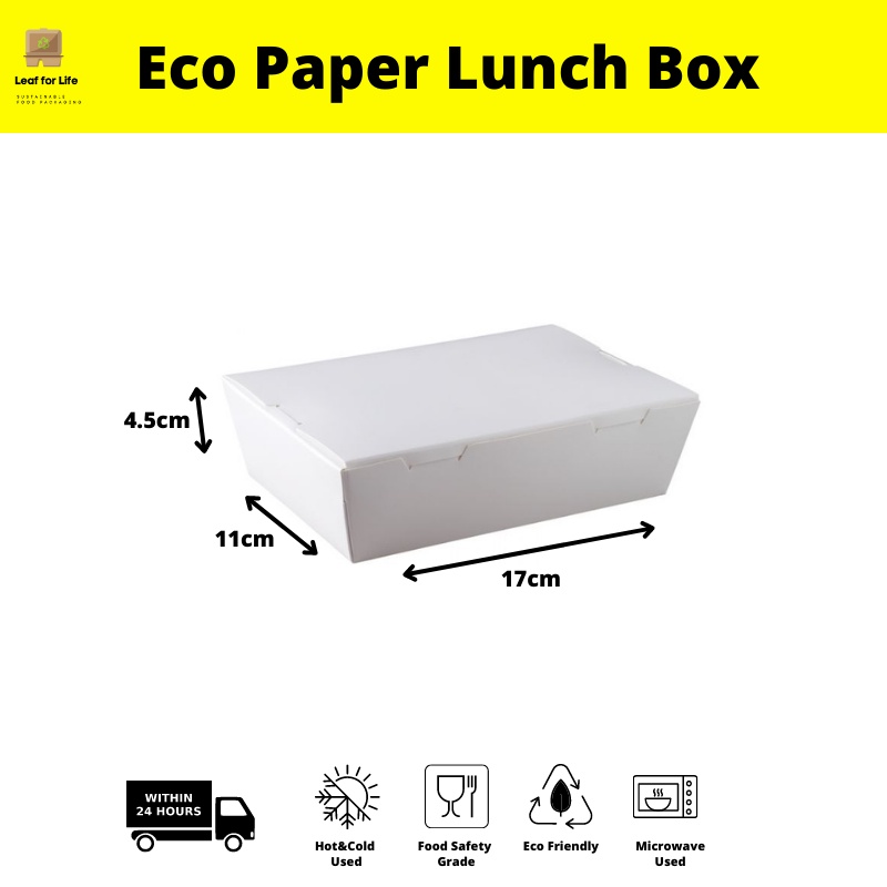 White Paper Lunch Box-Eco Friendly Food Box-Disposable Paper box Paper ...