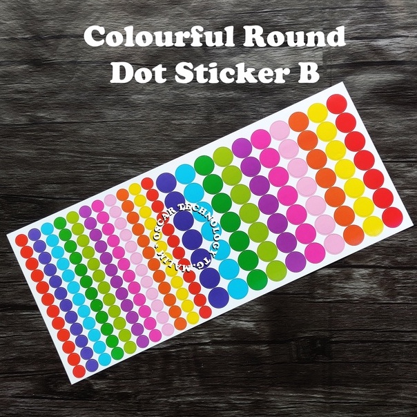 Colourful Round Dot Sticker / Rainbow Circle Dot Labels / Rectangle ...