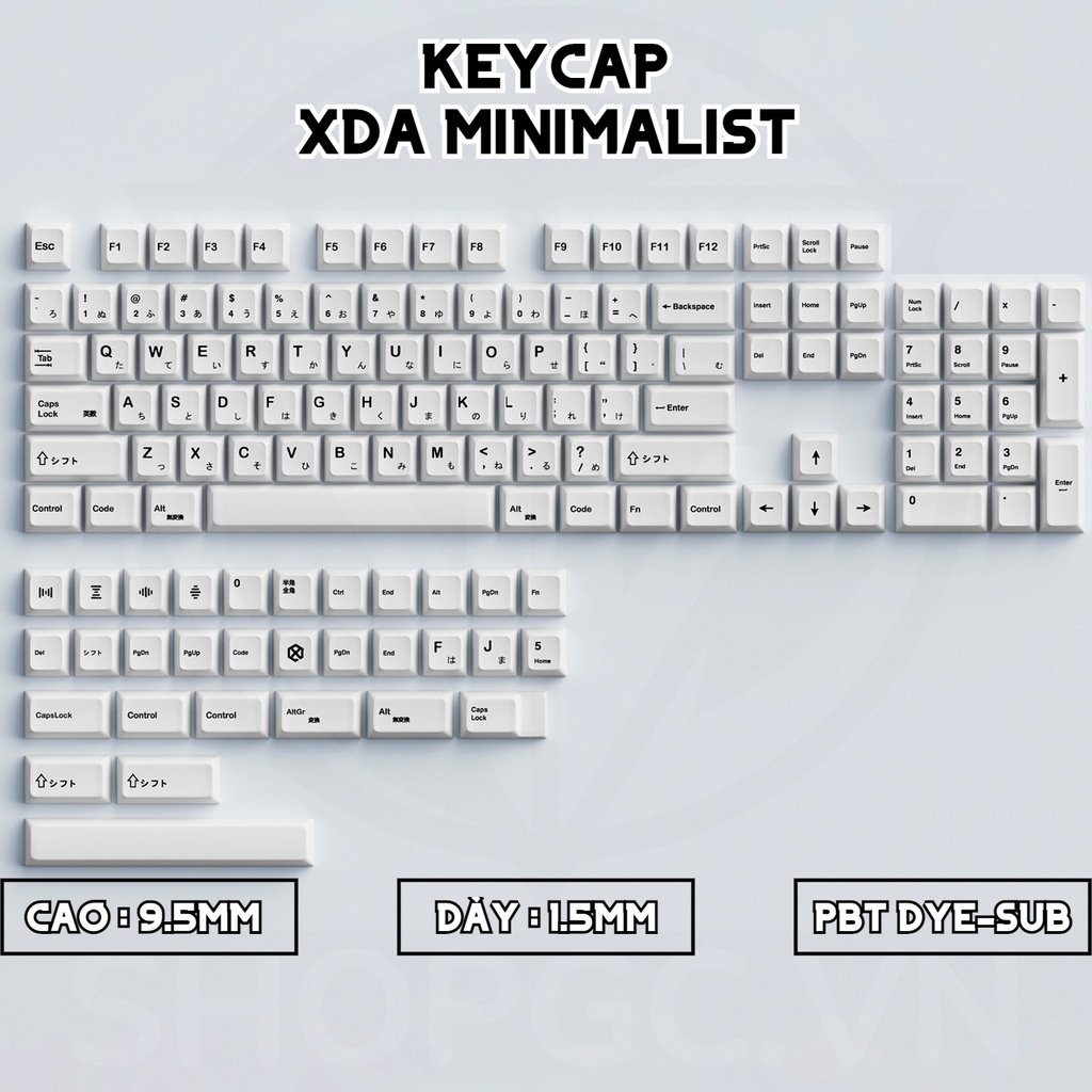 Keycap Minimalist 135 buttons Thick PBT mechanical keyboard 1.5MM Thick ...