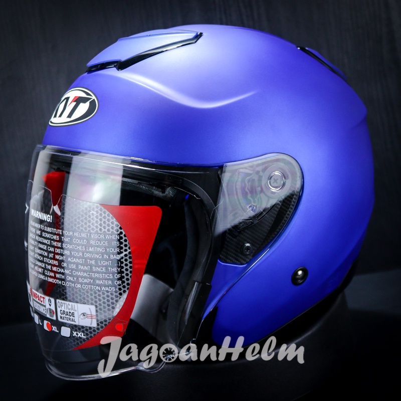 Kyt HELMET KYOTO SOLID | Metalized BLUE DOFF | Original HELMET | Singel ...