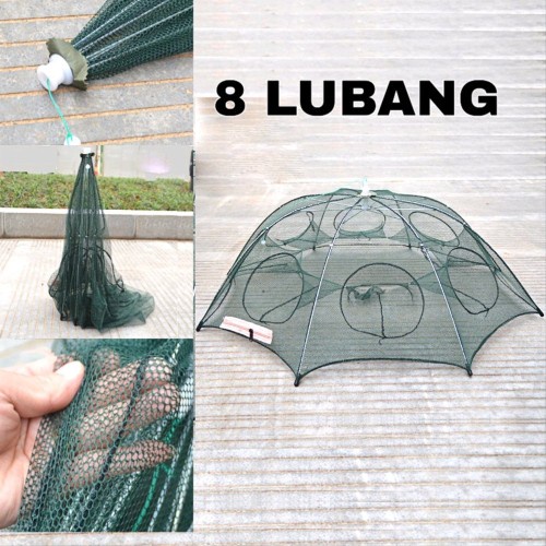 Hexagonal shrimp net umbrella trap 8 Holes Pond fish trap Rice field ...