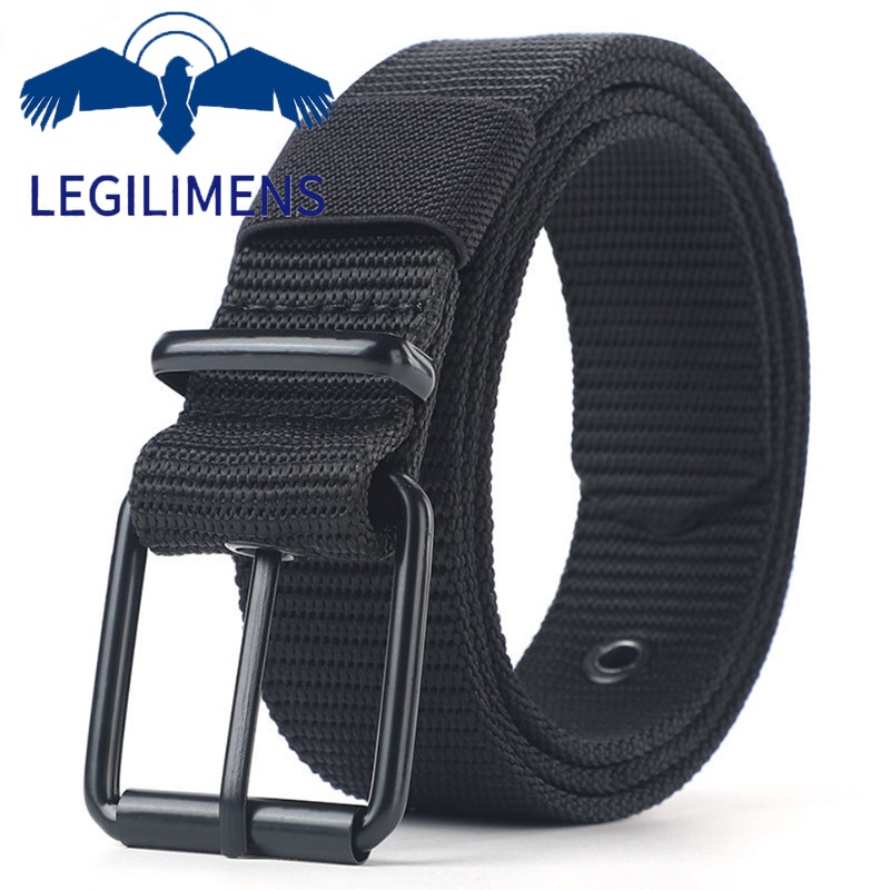 LEGILIMENS 18 Holes Nylon Canvas Steel Buckle High Quality Men's Belt ...