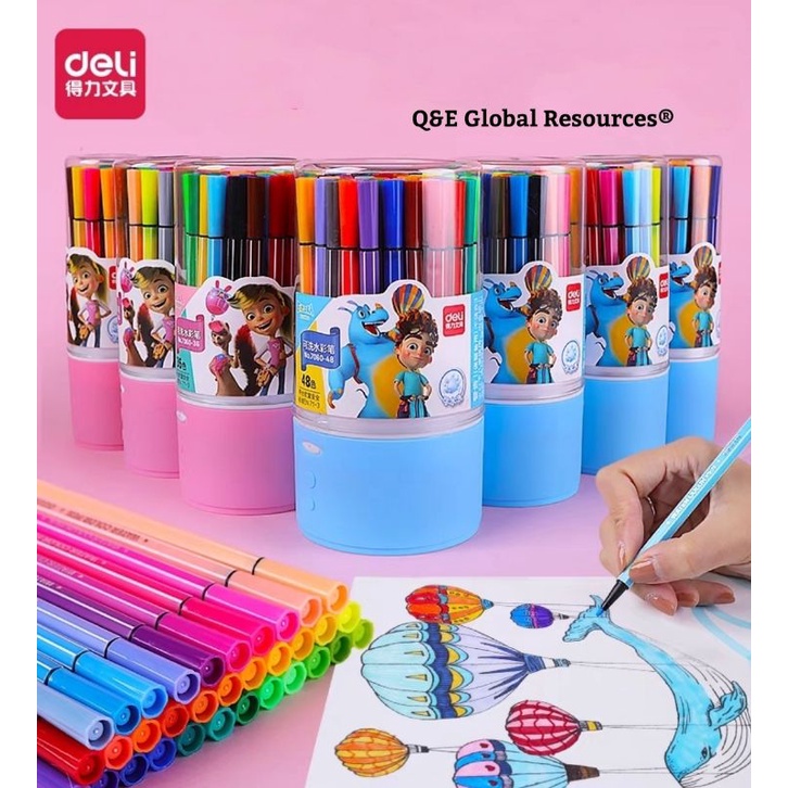 [READY STOCK 🇲🇾] - DELI Explora Smooth Washable Magic Marker Colour ...