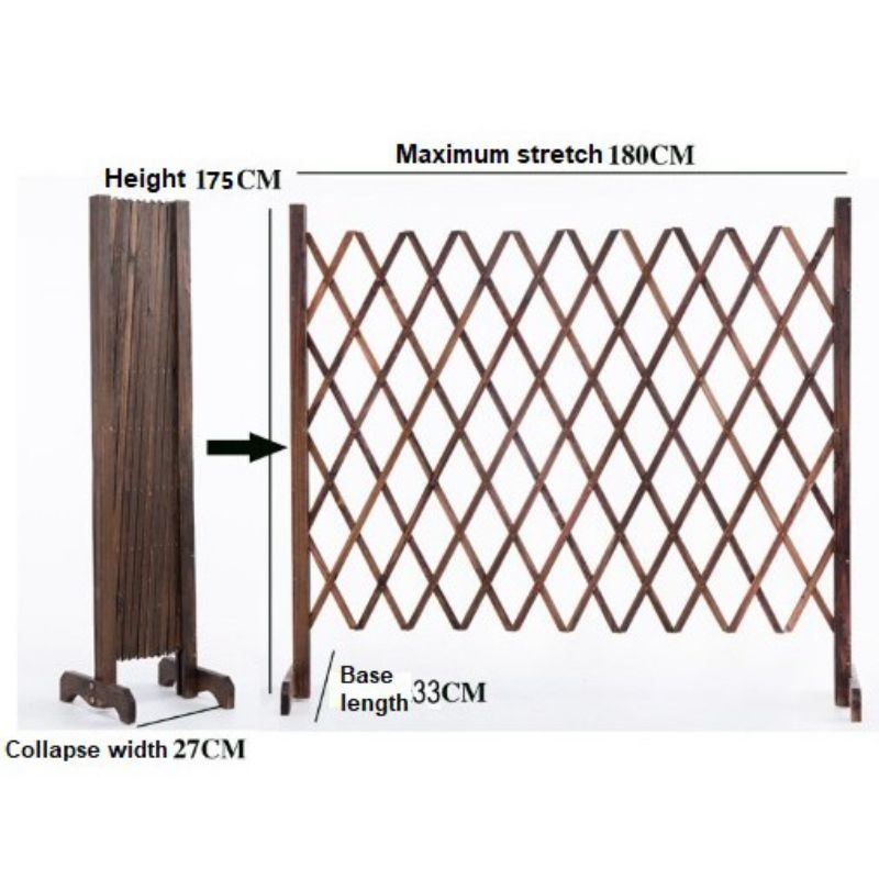 Fence 210cm x 175cm Fir Wood Safety Expandable Pagar Portable ...
