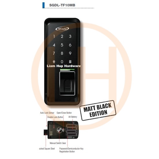 St Guchi SGDL-TF10MB DIGITAL DOOR LOCK With Fingerprint Access | Shopee ...
