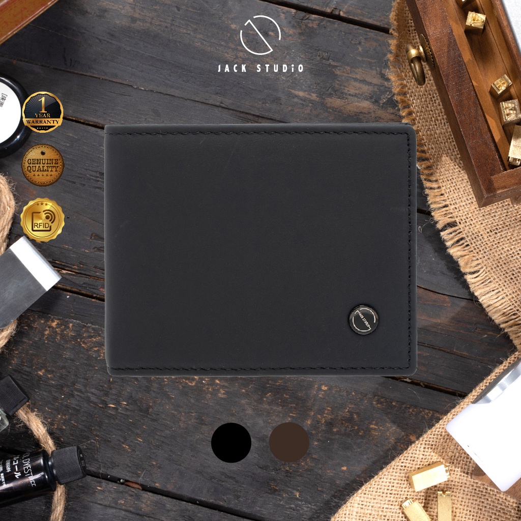 Jack Studio Men's Top Grain Leather RFID Blocking Bi-Fold Wallet - 3 ...