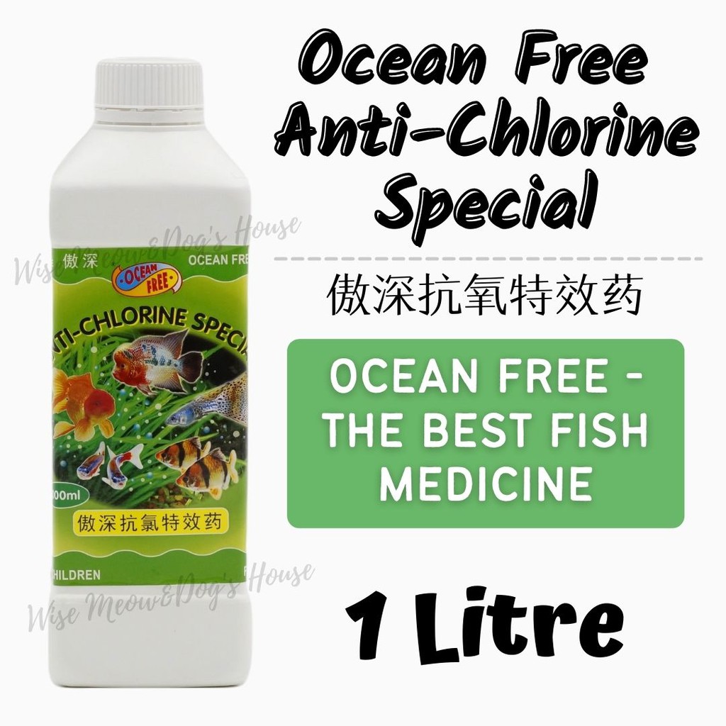Ocean Free Anti-Chlorine Special For Fish Aquarium - 1L/1000ml | Shopee ...