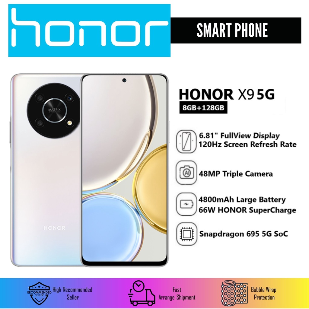 💥HONOR X9 5G Smartphone (8GB + 128GB) 6.81"FullView Display,120Hz | 66W SuperCharge | Snapdragon ...