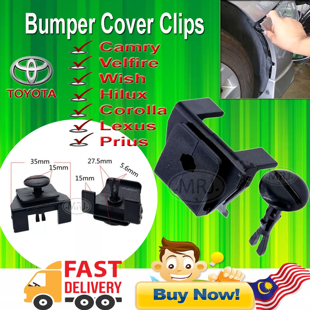 Toyota bumper cover clip Velfire Wish Hilux camry corolla lexus prius ...