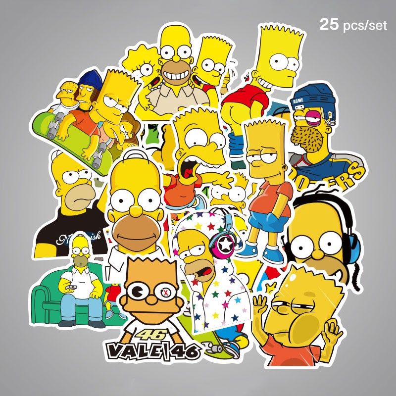 Y&P| The Simpsons Stickers Set Cartoon Graffiti Waterproof Decals Pack ...
