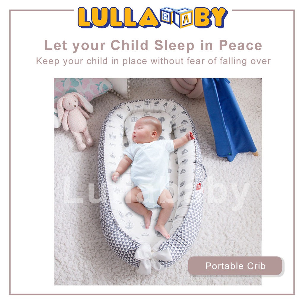 🔥READY STOCK🔥 Baby Nest Bed with Pillow Cotton Baby Bed Portable Crib ...