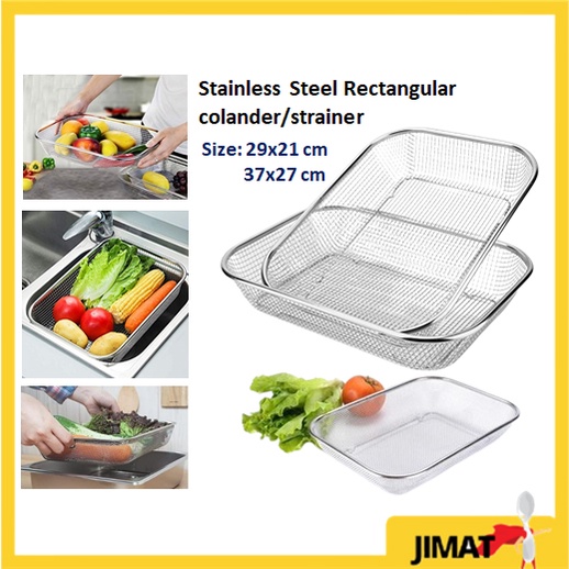 JIAXUAN Stainless Steel Rectangular colander/strainer | Shopee Malaysia