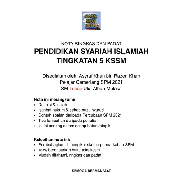NOTA PADAT PSI TINGKATAN 5 KSSM | Shopee Malaysia