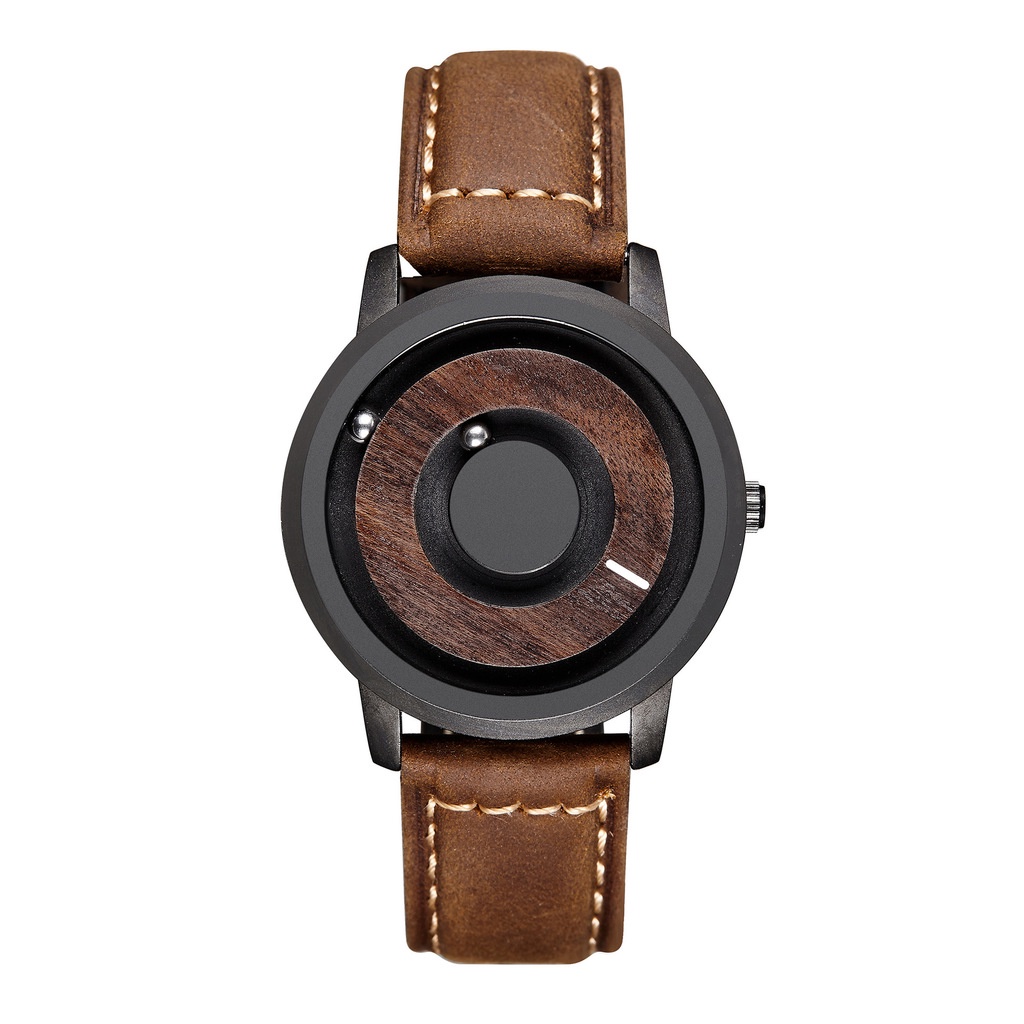 2019 new wooden dial simple tactile magnetic ball concept watch ...