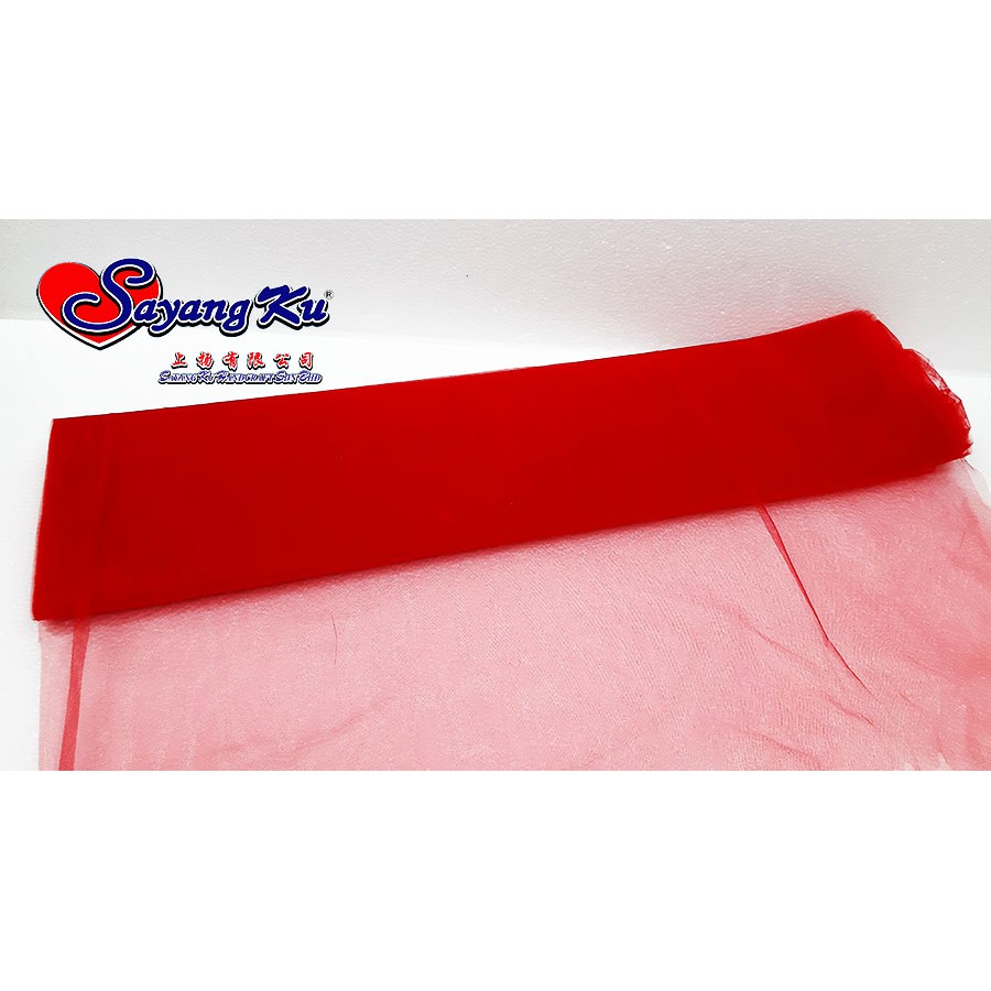 (Hot)Kain Net Merah/ Red Plain Net Wrapping / Decoration Net Cloth ...