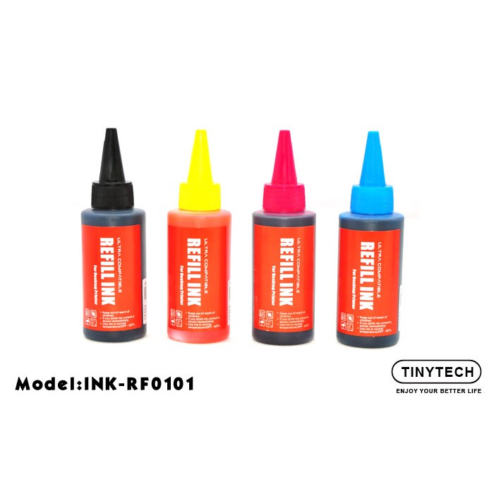 CONTINUOUS INK SUPPLY SYSTEM CISS REFILL INK 100ML (BLACK, YELLOW, MAGENTA, CYAN) MODEL INK ...