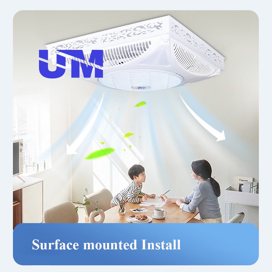 LED light Kipas siling Ceiling fan Recessed Mounte Surface Mounted 360 ...