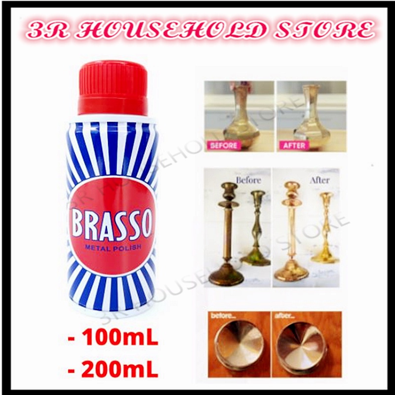 BRASSO - 100ml/200ml Liquid Metal Brass Copper Chrome Polish Pengilat ...