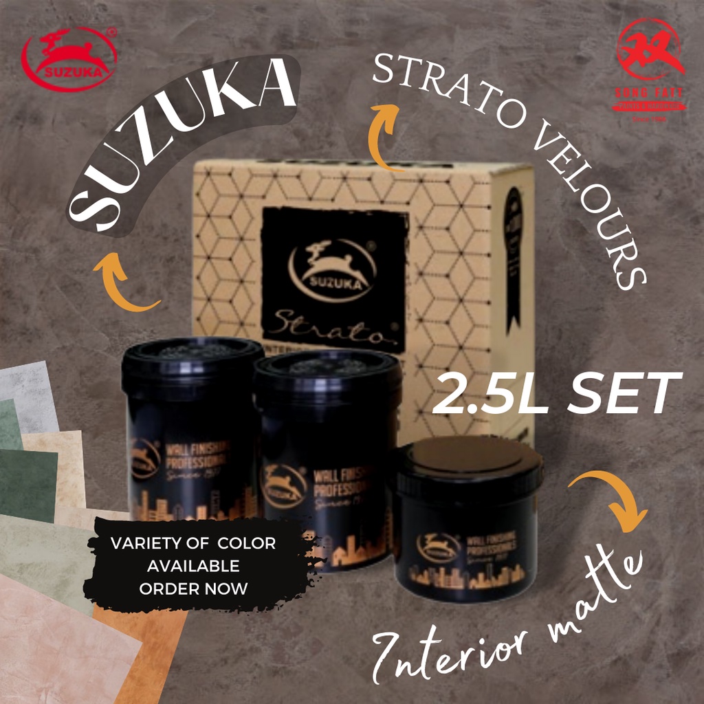 Suzuka STRATO VELOURS (SVL 2.5L SET) cement texture colours (Song Fatt ...