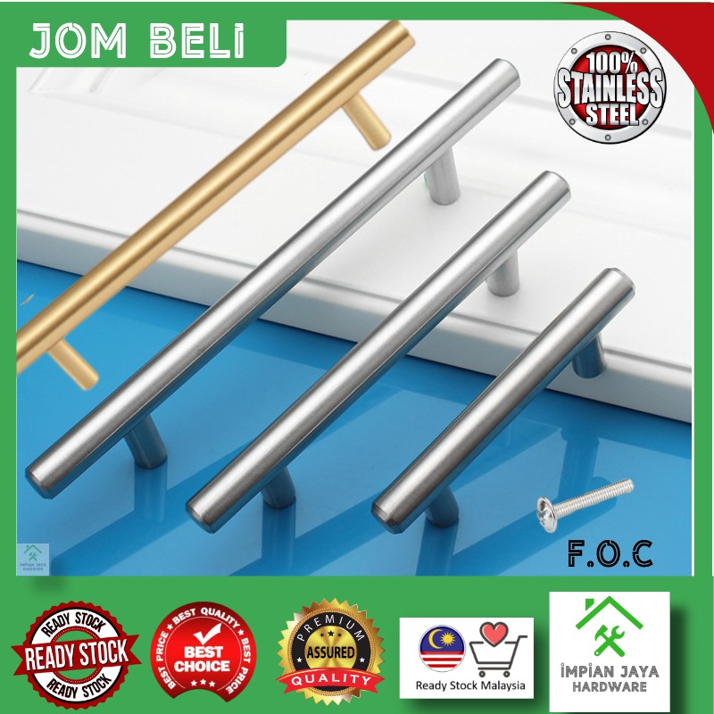 🌱IMP🌱Gaya Klasik T bar cabinets door handle Stainless Steel / kitchen ...