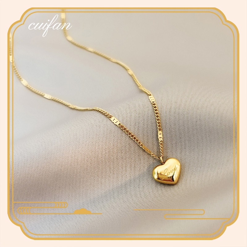 gold 916 original malaysia small love necklace ladies snake chain ...