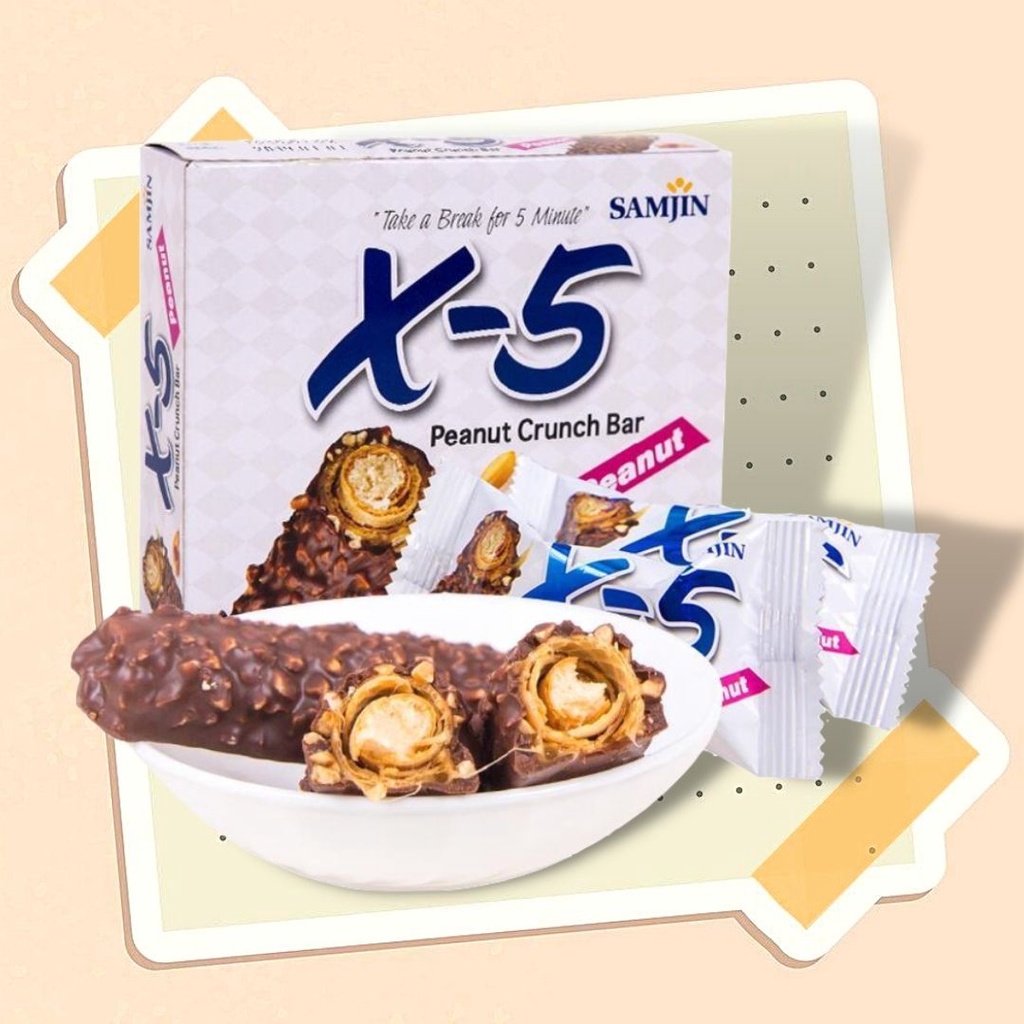 Samjin Korea X5 Peanut Crunch Bar 36G HALAL [BUY 3 FREE 1] Chocolate ...