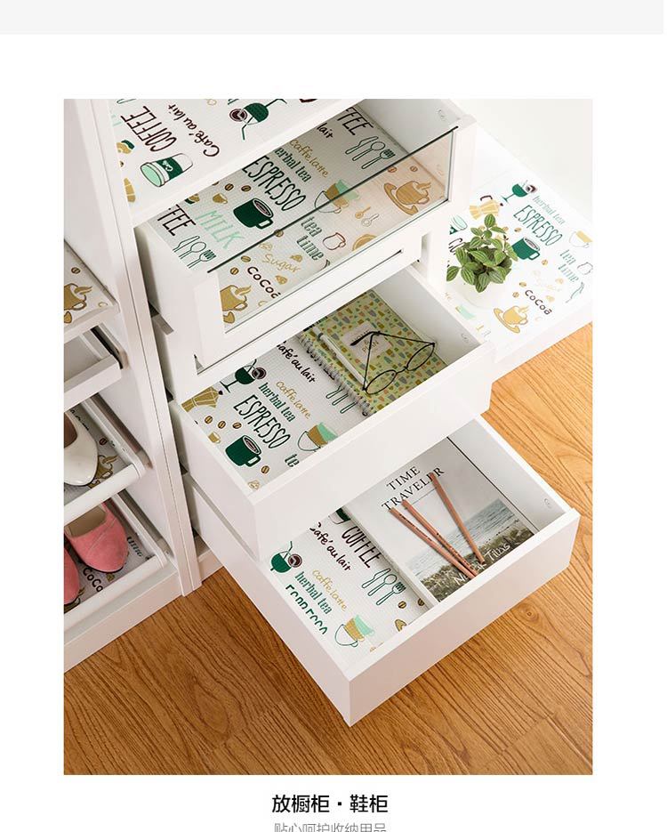 Kitchen Waterproof Non Slip Cupboard Contact Paper Drawer Mat Drawer ...