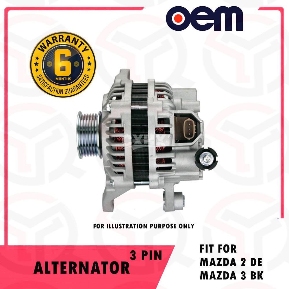 (NEW) MAZDA 2 DE 2007-2014 MAZDA 3 BK 2003-2009 ALTERNATOR (3 PIN ...