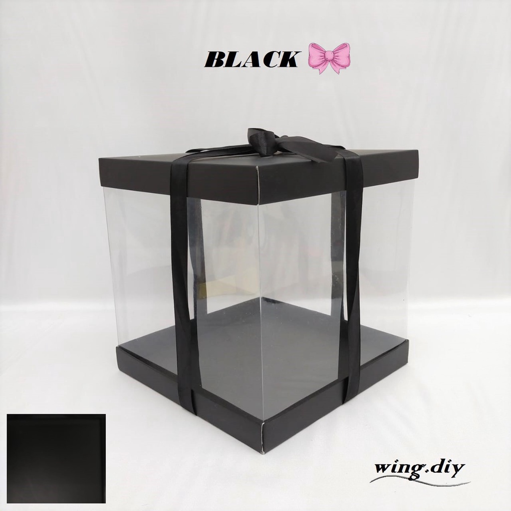 1 PCS | CAKE BOX WITH RIBBON/ KOTAK KEK DENGAN REBEN/ KOTAK HANTARAN ...