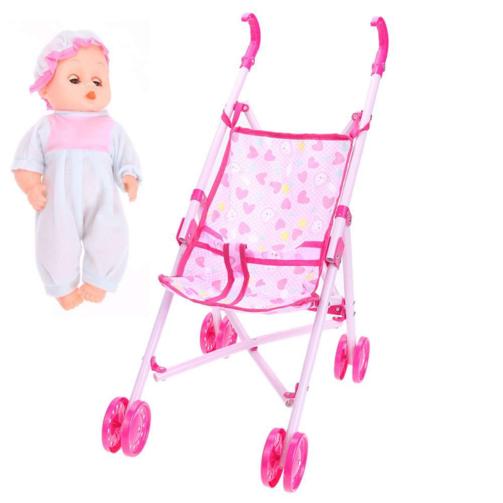 !!🔥𝐑𝐄𝐀𝐃𝐘 𝐒𝐓𝐎𝐂𝐊🔥 !! Trolley Toy with 9-inch Dolls Buggy Stroller Pram ...