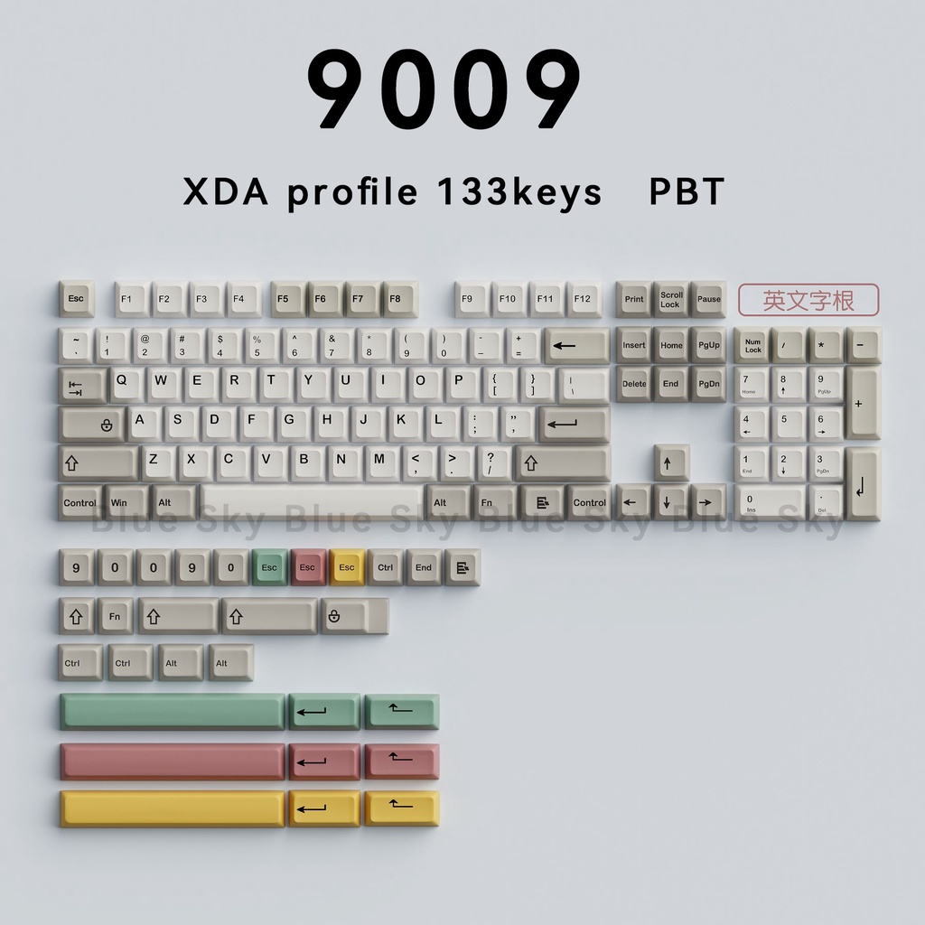 9009 Keycaps Vintage Style Cherry profile XDA Dye Sublimation PBT ...
