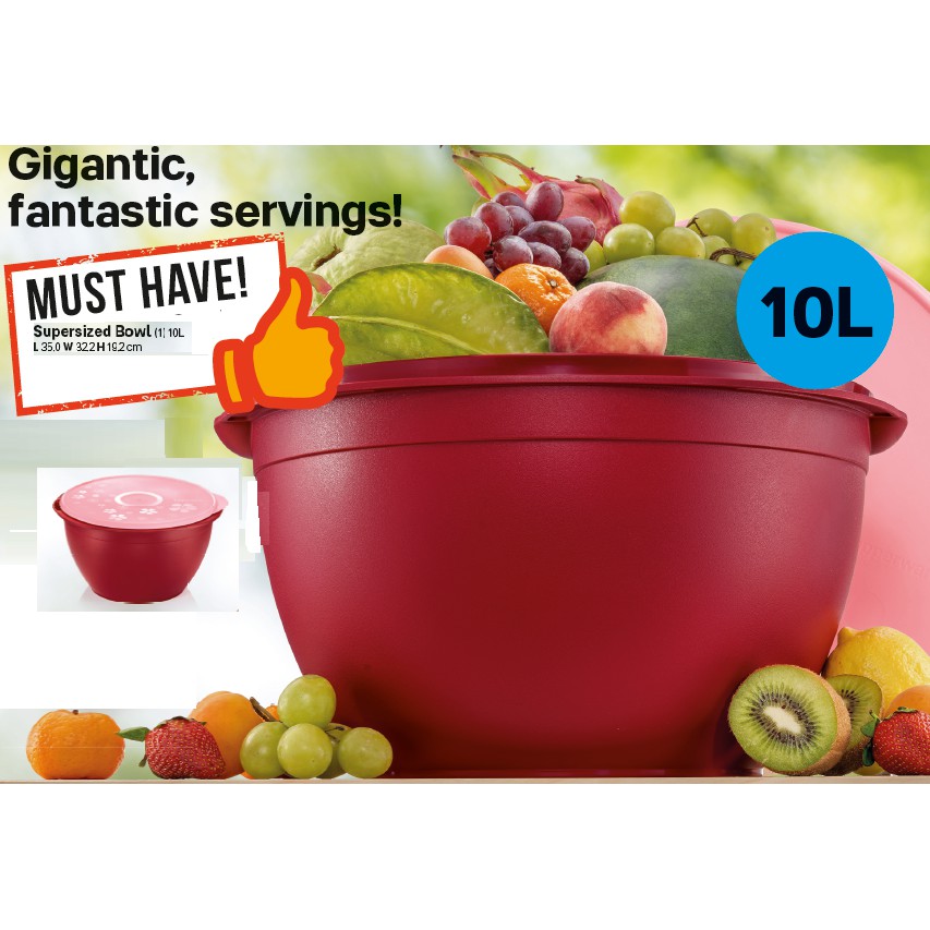 Tupperware Supersized Bowl 10L (LIMITED EDITION GIANT JUMBO SIZE ...