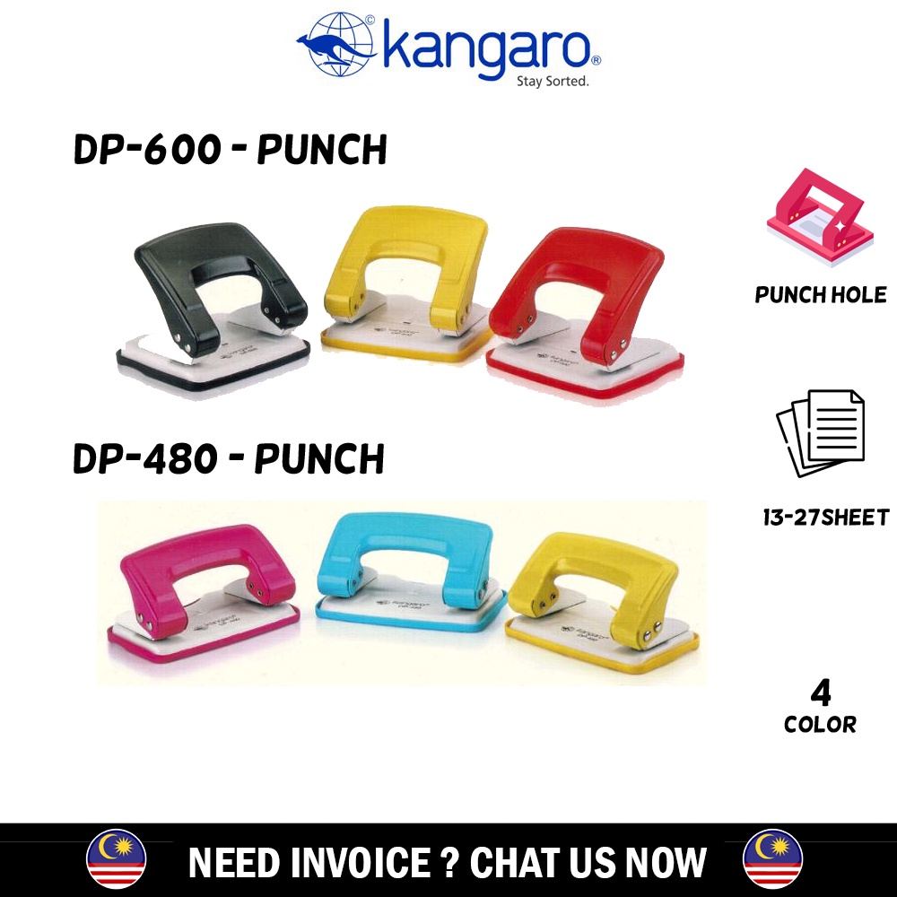 Kangaro Paper Punch DP-480/DP-600 - 1Pc Tebuk Lubang Puncher 13 SHEET ...
