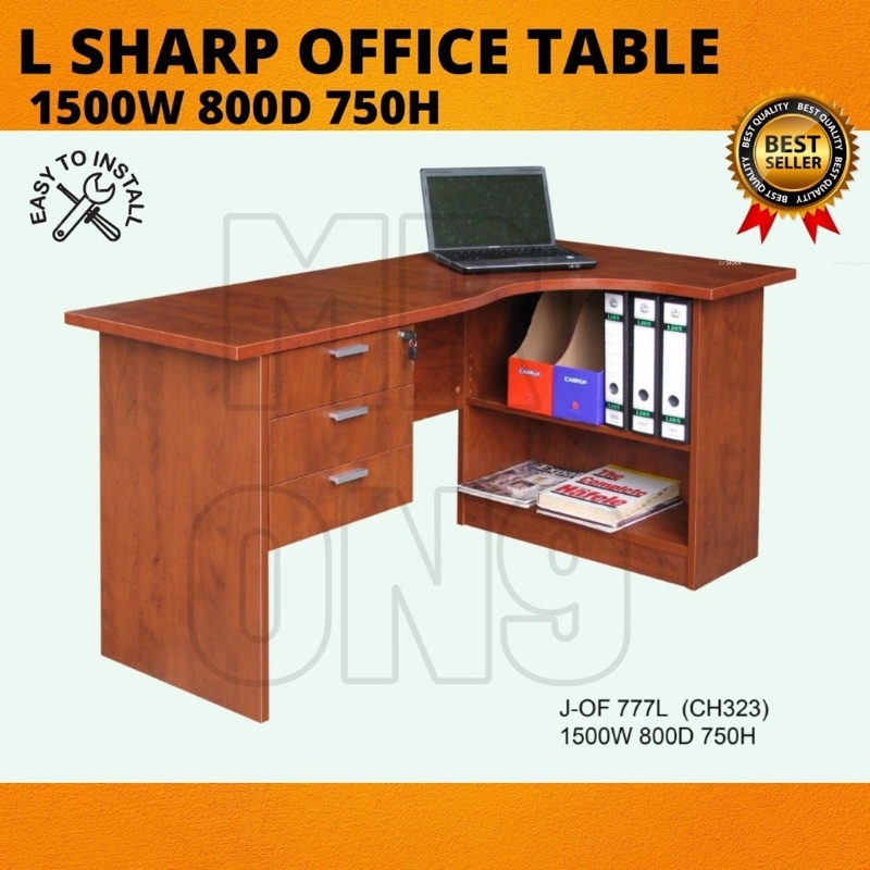Superior Compact Office Table L Shape | Meja Pejabat | Office Table ...