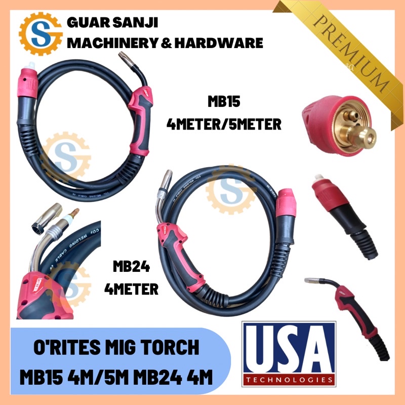 O'RITES USA TECHNOLOGY MIG WELDING TORCH MB15 4M/5M MB24 4M (PREMIUM ...