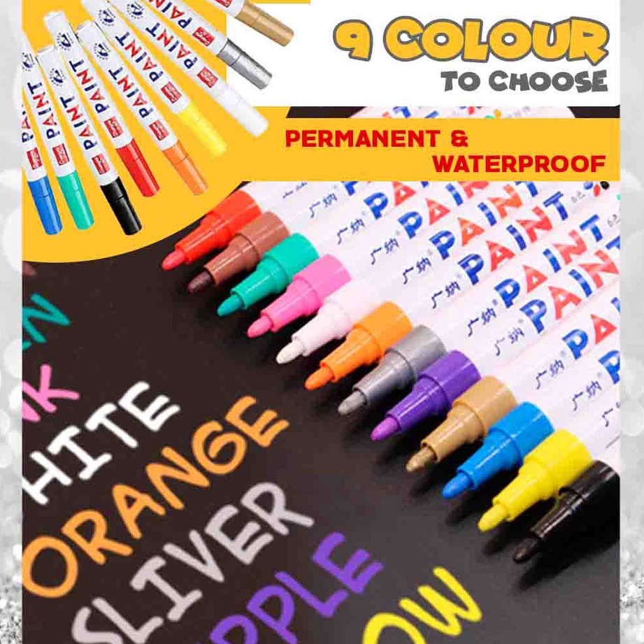 PEN MARKER TETAP WARNA 12 WARNA PENANDA CAT BERASASKAN MINYAK TETAP ...