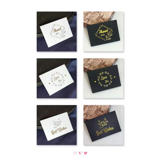 [5pcs] Korea Classic Gold Stamping Design Wish Card Greeting Cards ...