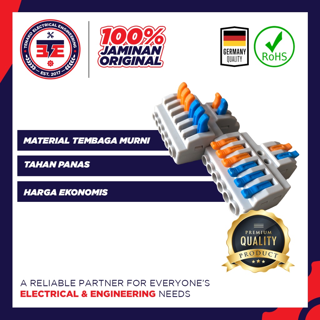 Wago Connector Model SPL-62 Compact Terminal Block Lever Cage 2 to 6 ...