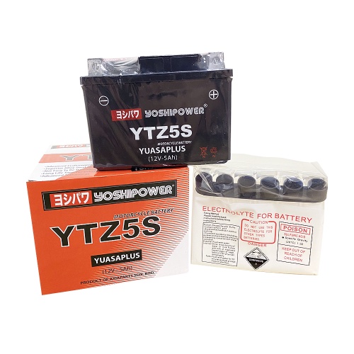 YOSHIPOWER Motorcycle High Performance Maintenance Free Battery YTZ5S (12V-5Ah) Y15 W100 LC135 ...