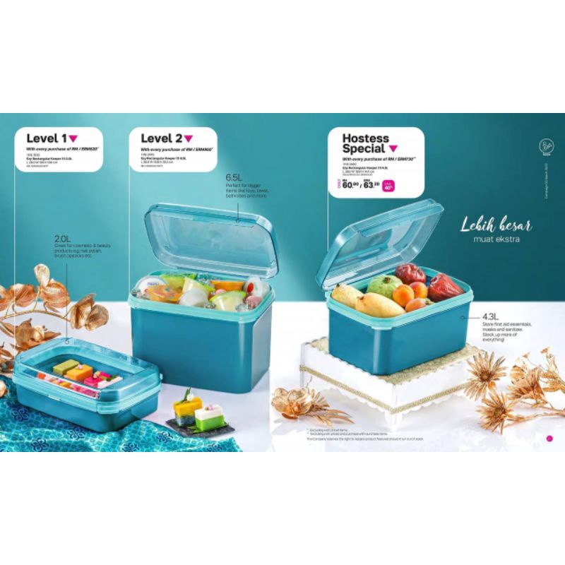 [READY STOCK] Tupperware Level Ezy Rectangular Keeper Set | Shopee Malaysia