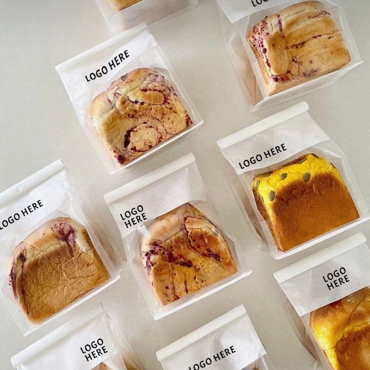 Toast Bag & Bread Roti Bag Kraft Brown / White Bag With Seal & Clear ...