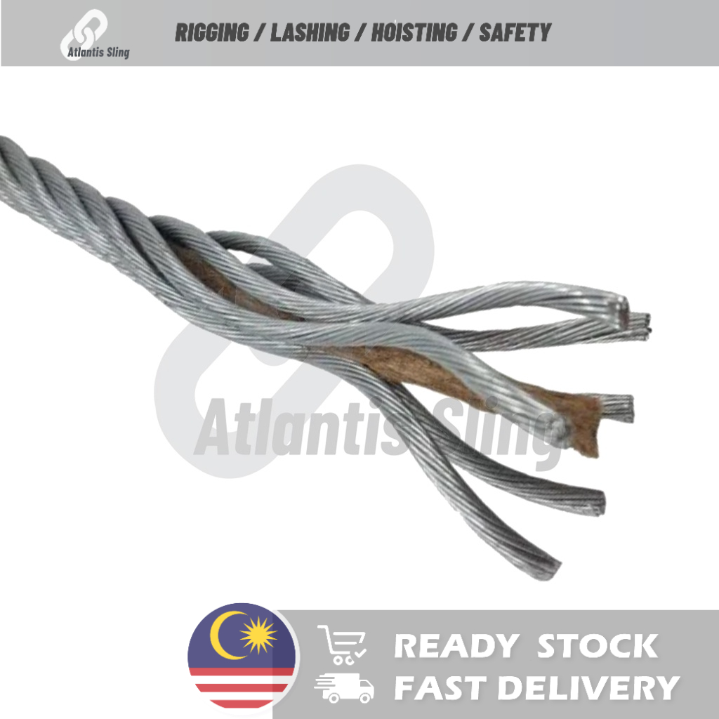 6X12+FC & 6X24+FC Fibre Core RHOL TS1570N/MM2 Galvanized Steel Wire ...