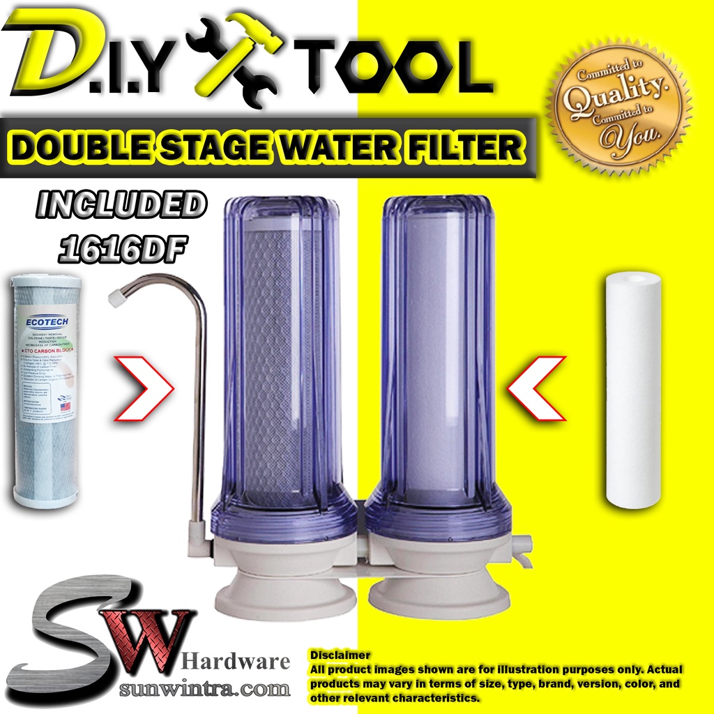 SW Hardware 10" 2 Stage Domestic Double Water Filtration System ...