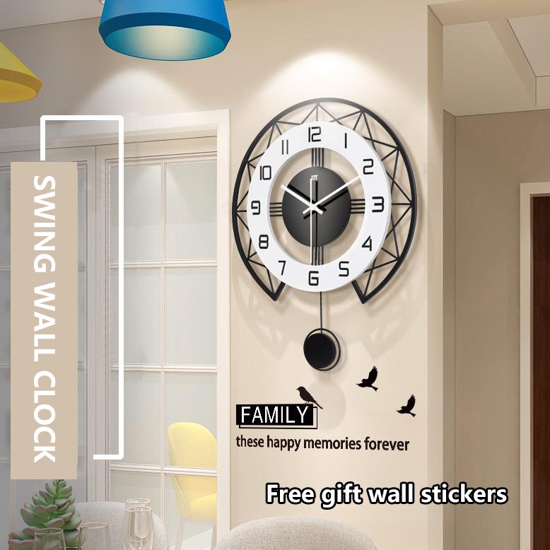 [Wall clock] jam dinding/jam, Nordic clock wall clock living room home ...