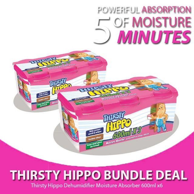 Thirsty Hippo Moisture Absorber (3x 600ml) | Shopee Malaysia
