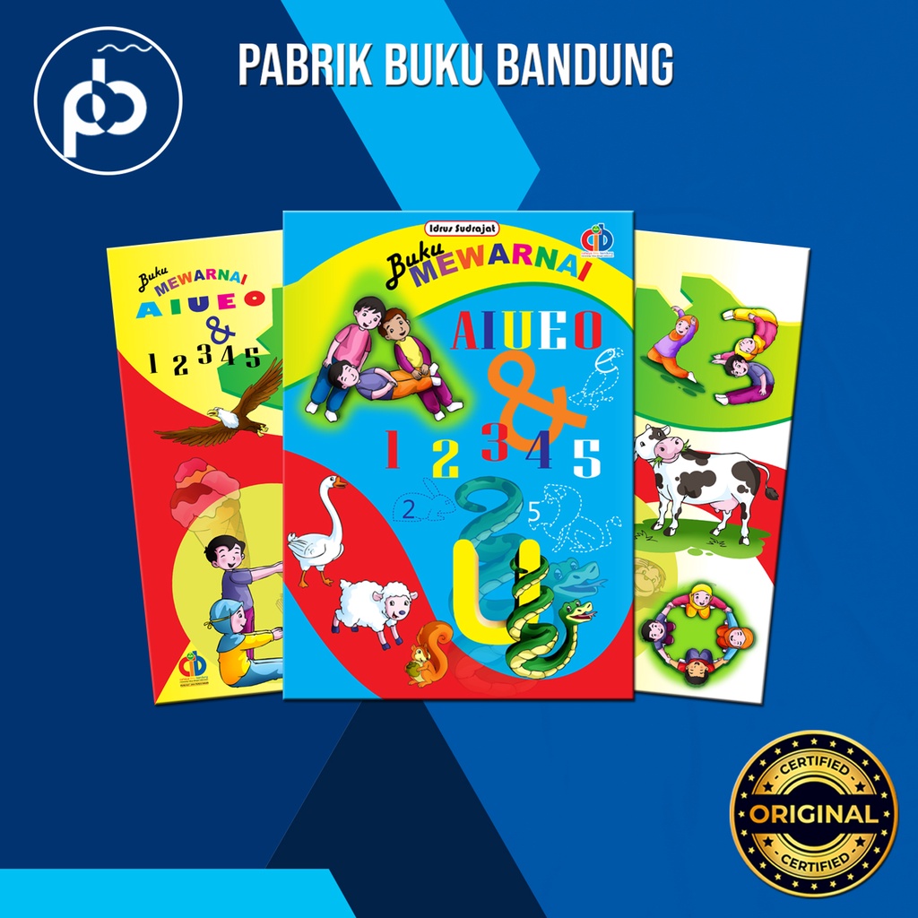 CAHAYA Coloring AIUEO & 12345 | Color Learning Book Alphabet Letters ...