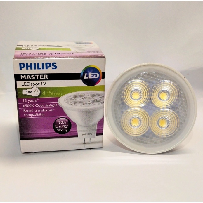 Philips Essential LED Spot MR16 5W (Equivalent to 50W) 240V/12V 24D Non Dimmable (6500K Cool ...